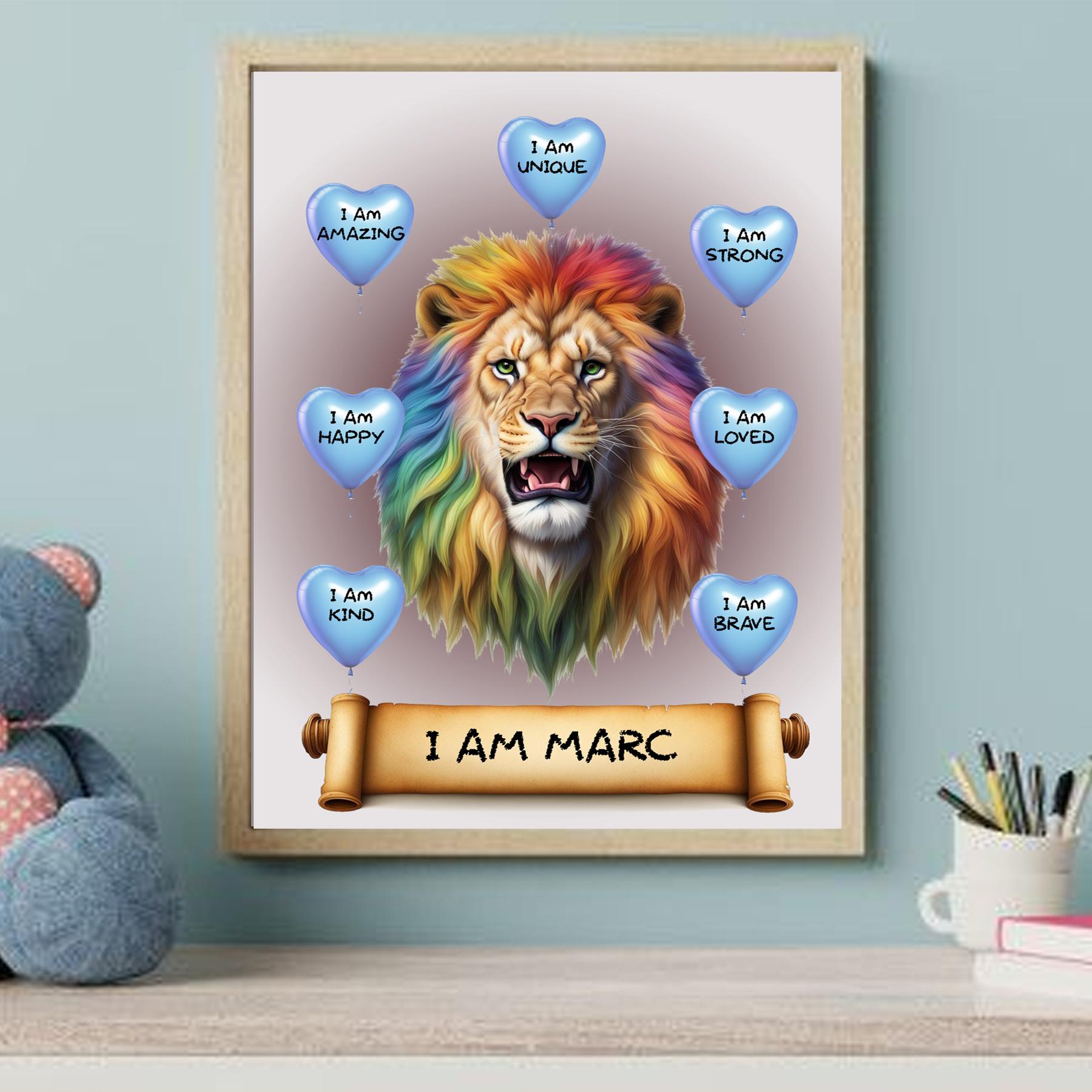 I Am Amazing Positive Affirmation Personalized Lion Print – Crafts And ...