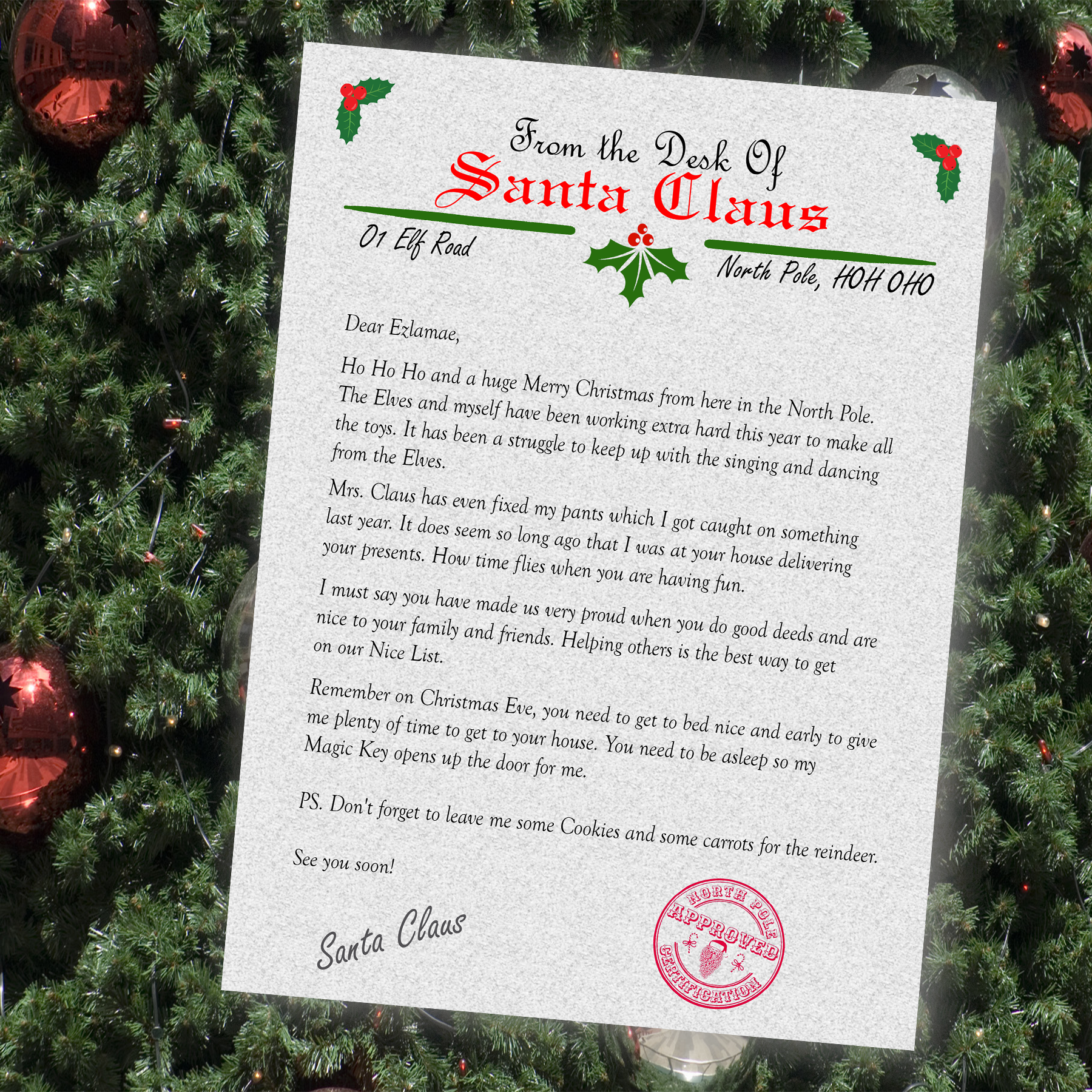 Personalized Letter From Santa - Christmas Gift for Children – Crafts ...