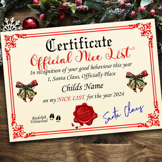 Santa Claus Nice or Naughty List Certificate – Crafts And Things