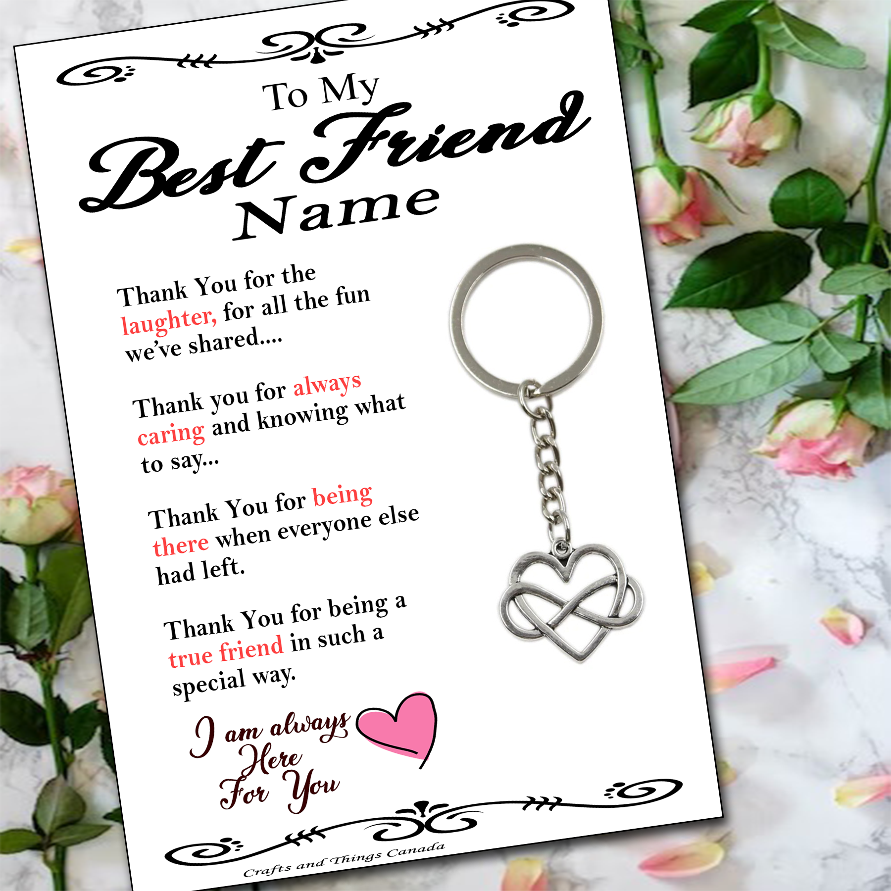 Personalized To My Best Friend Key Ring – Crafts And Things