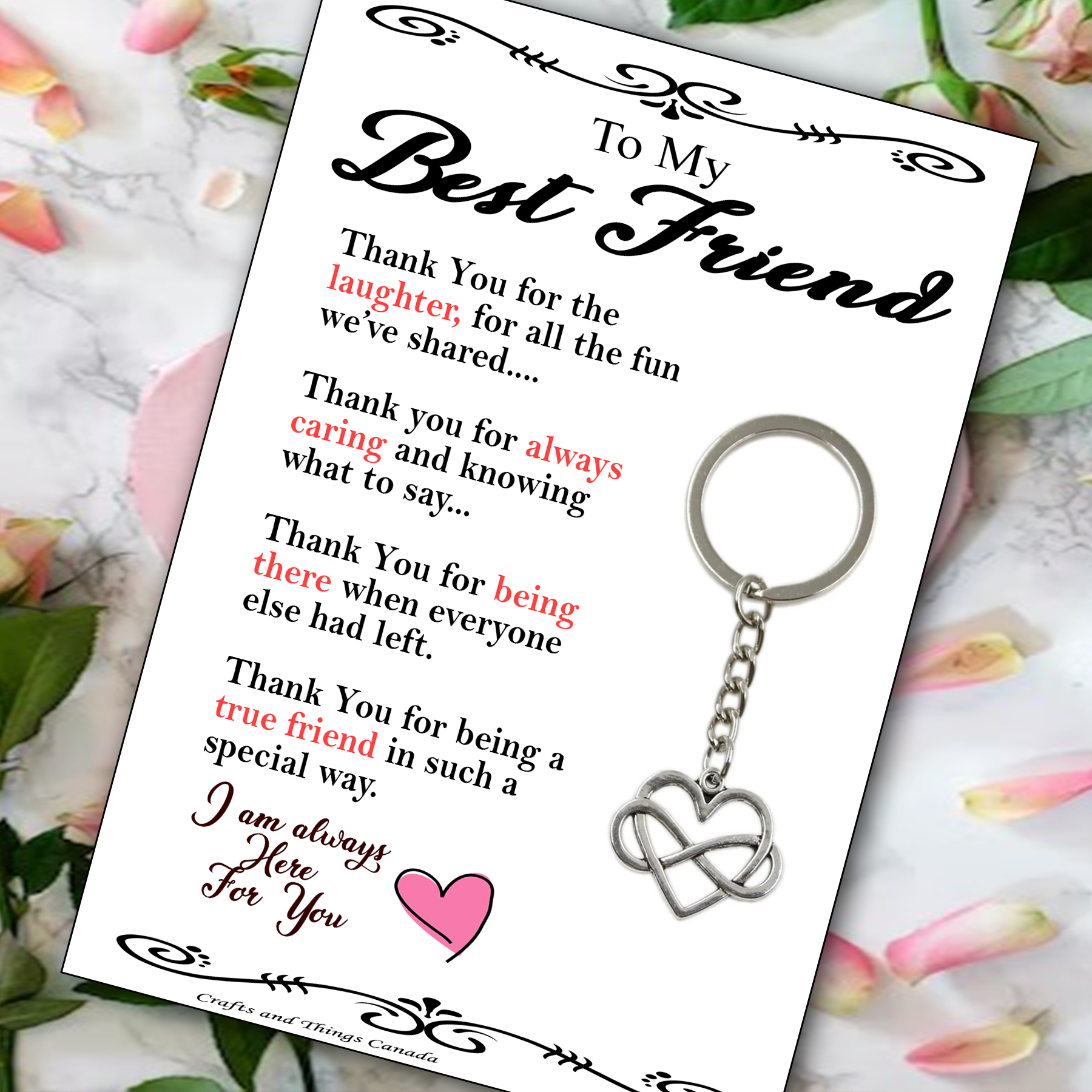 To My Best Friend Key Ring – Crafts And Things