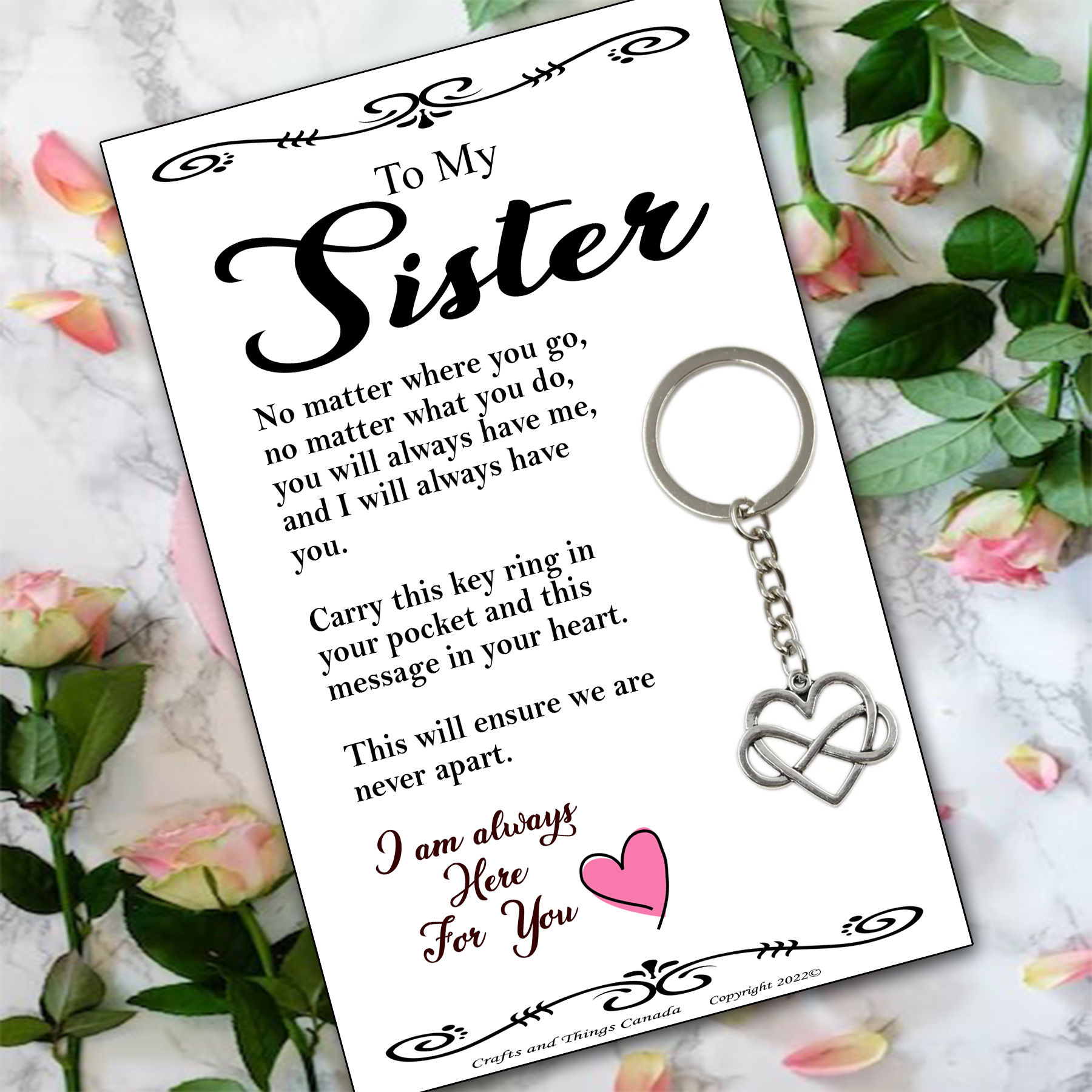 To My Sister Key Ring – Crafts And Things